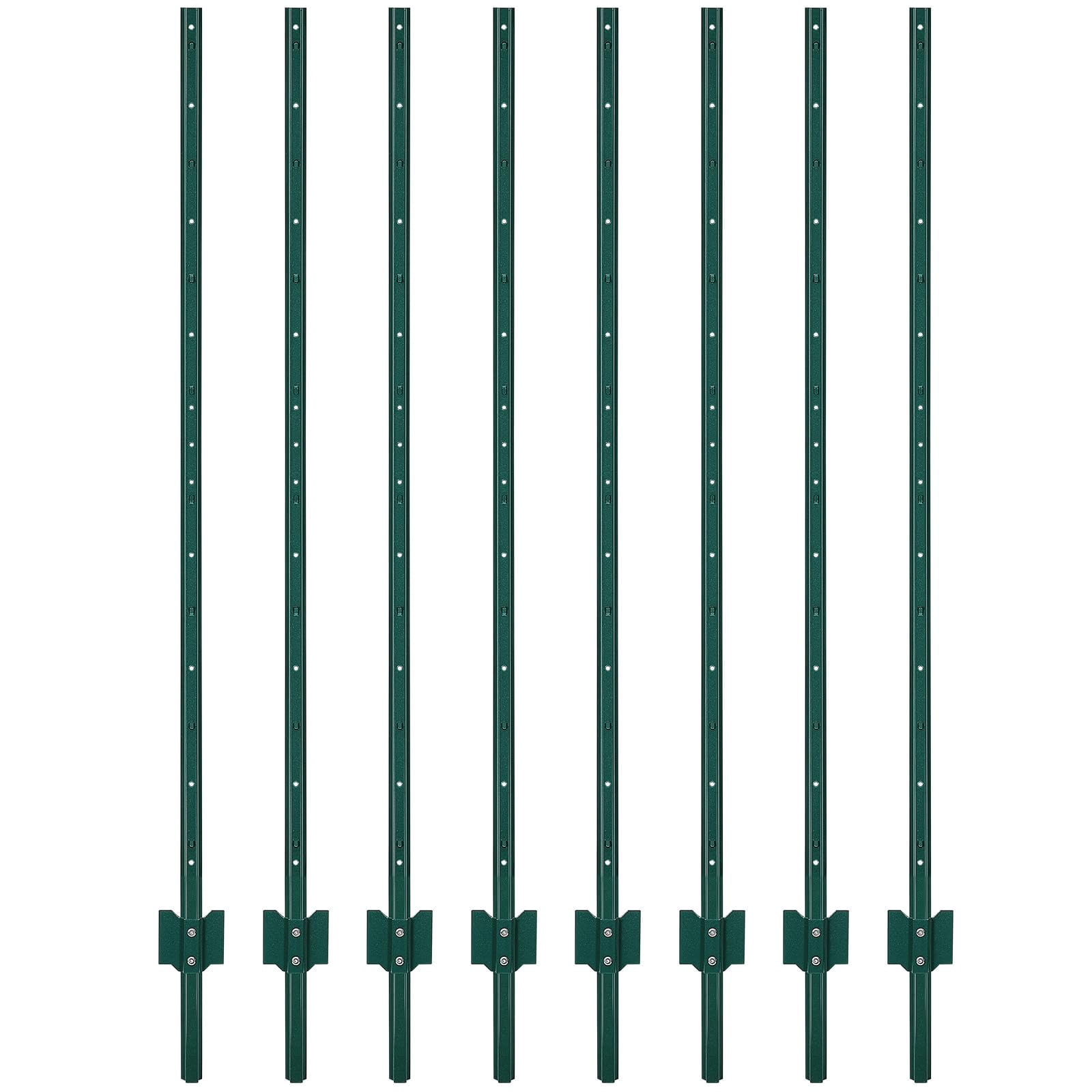 Fence Posts, 3/4/5/6/7FT Sturdy Duty Metal Fence Post, No Dig Garden U ...