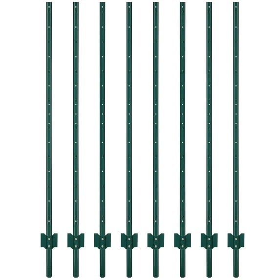 Fence Posts, 3/4/5/6/7FT Sturdy Duty Metal Fence Post, No Dig Garden U ...