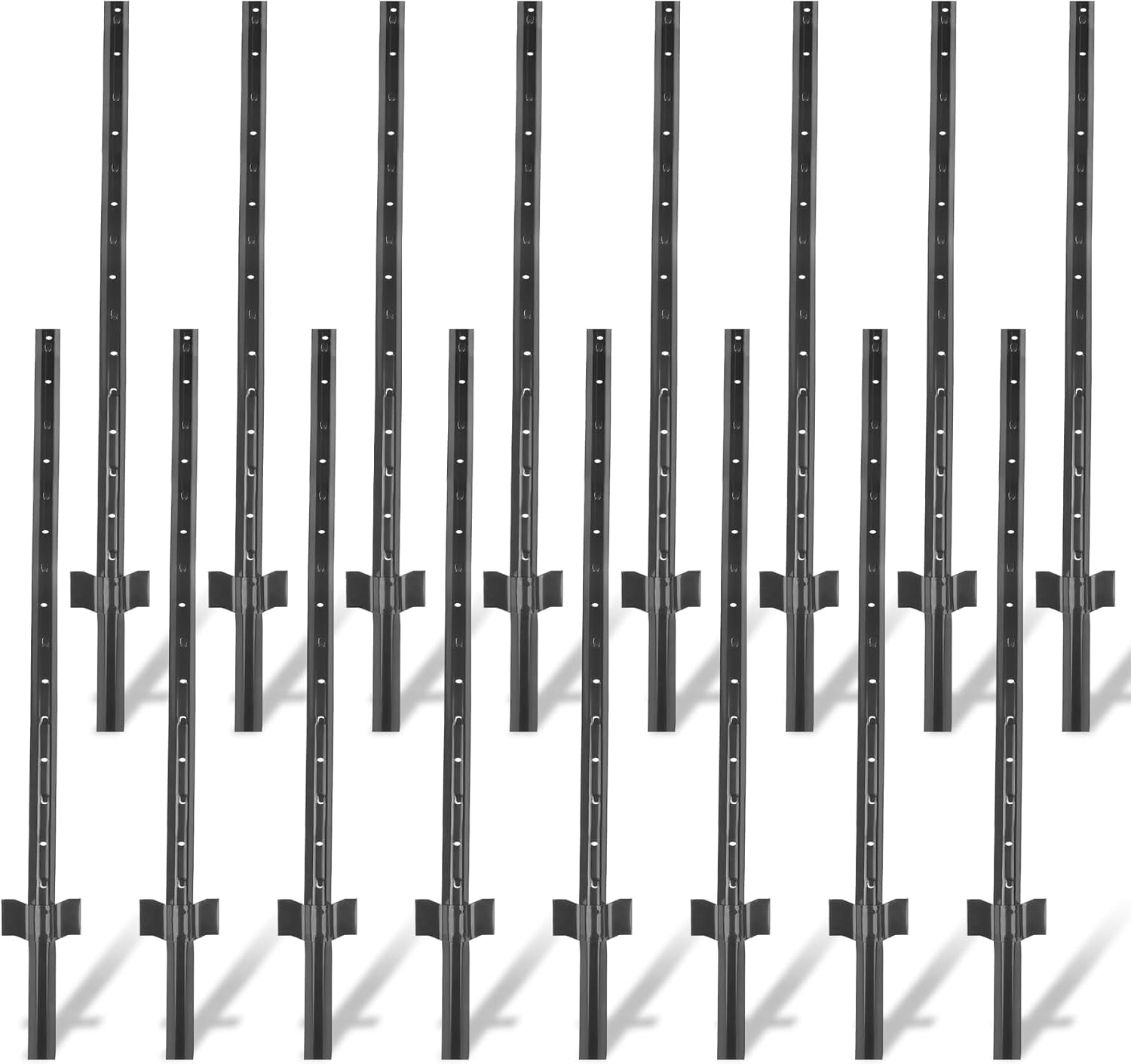 Fence Posts 4.8 Feet - 16Pack, Heavy Duty Metal Fence Post with U ...