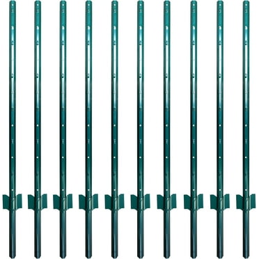 Bybiment 4.8-Foot Metal Fence Posts, Pack of 8, No-Dig Steel U Posts ...