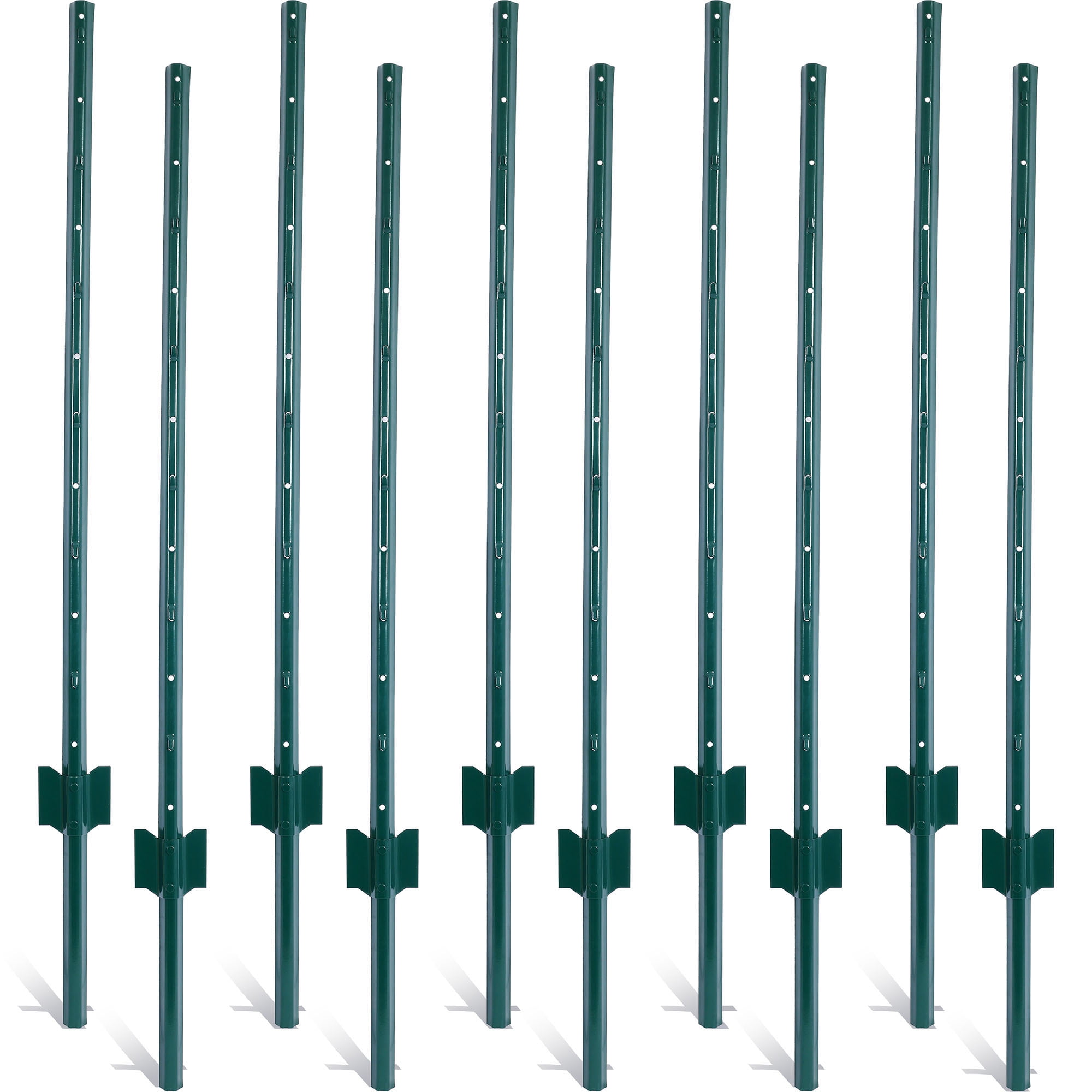 Fence Posts 4Feet - 10Pack, Heavy Duty Metal Fence Post with U-Channel ...