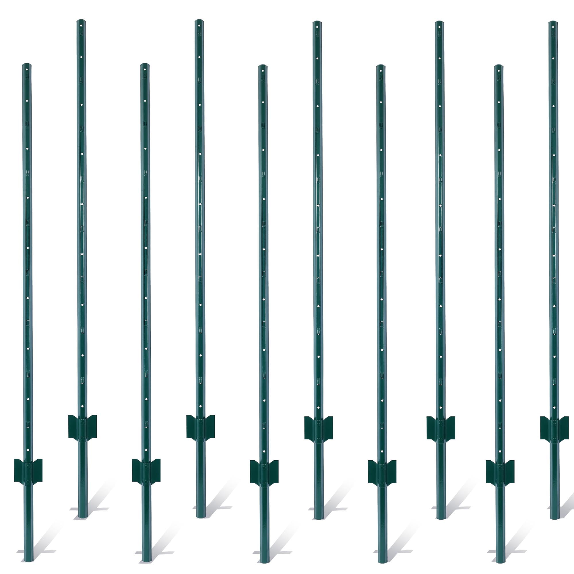 Fence Posts 5Feet - 10Pack, Heavy Duty Metal Fence Post with U-Channel ...