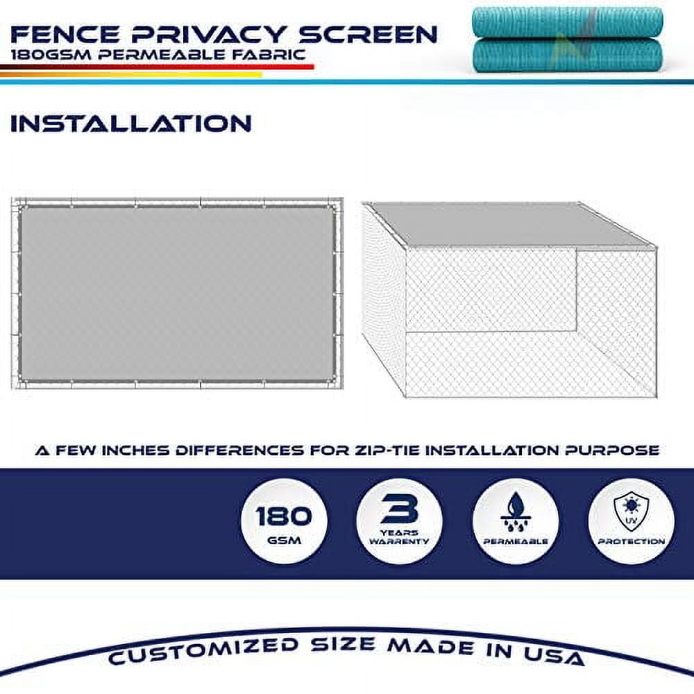 Fence Privacy Screen 12' x 5' Heavy Duty Windscreen Fencing Mesh Fabric ...