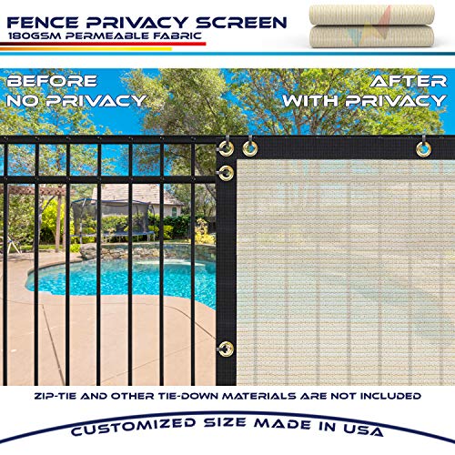 Fence Privacy Screen 15' x 1‘ Heavy Duty Windscreen Fencing Mesh Fabric ...