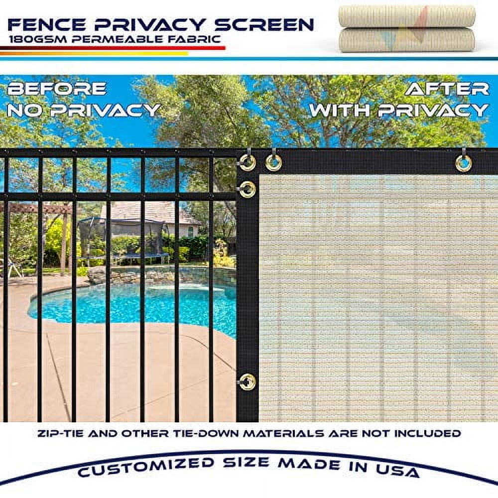 Fence Privacy Screen 15' x 2‘ Heavy Duty Windscreen Fencing Mesh Fabric ...