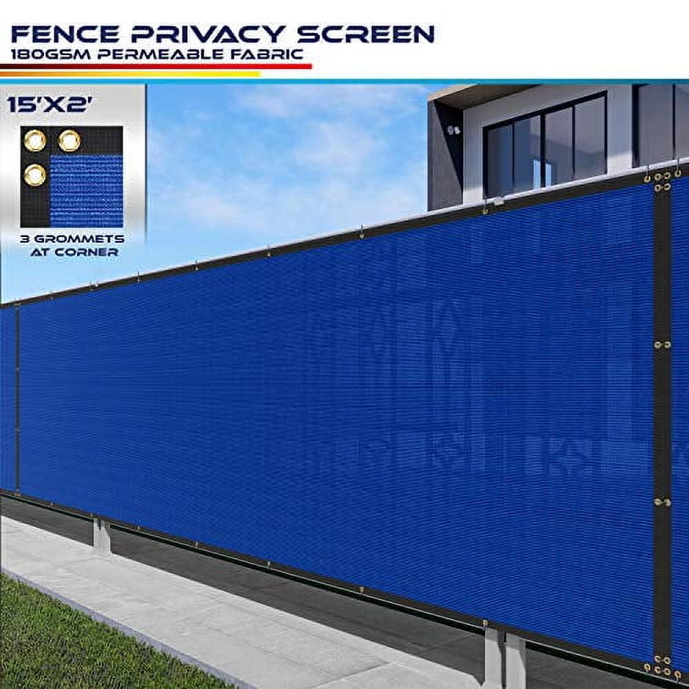 Fence Privacy Screen 15' x 2' Heavy Duty Windscreen Fencing Mesh Fabric ...