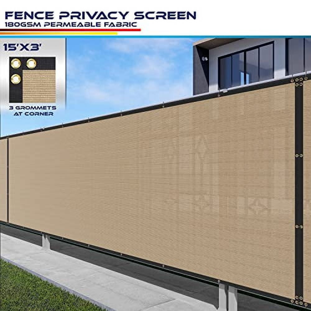 Fence Privacy Screen 15' x 2' Heavy Duty Windscreen Fencing Mesh Fabric ...