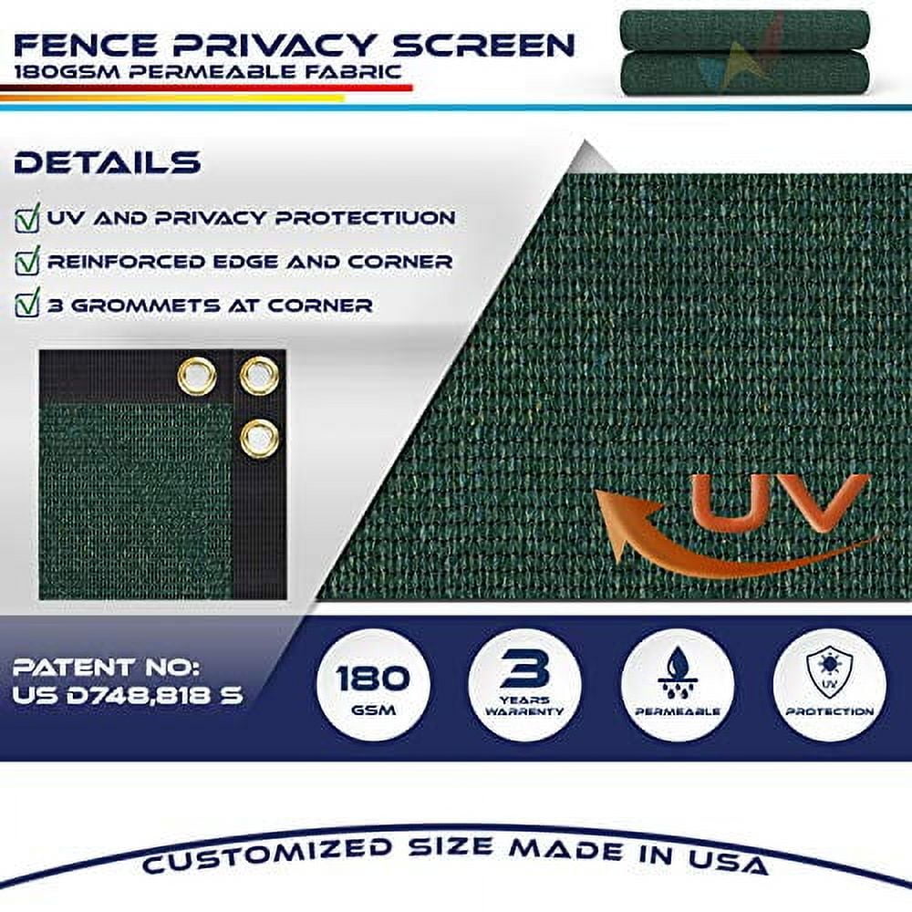 Fence Privacy Screen 15' x 3' Heavy Duty Windscreen Fencing Mesh Fabric ...