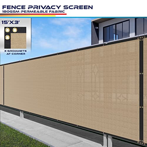 Fence Privacy Screen 15' x 6' Heavy Duty Windscreen Fencing Mesh Fabric ...