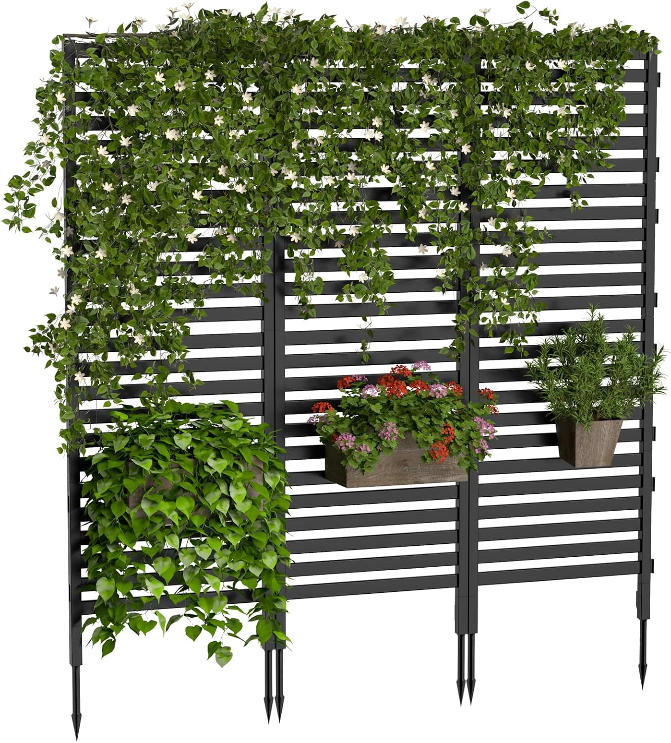 Fence Privacy Screen Decorative Garden Fence Panels 12 Pack Plastic No ...