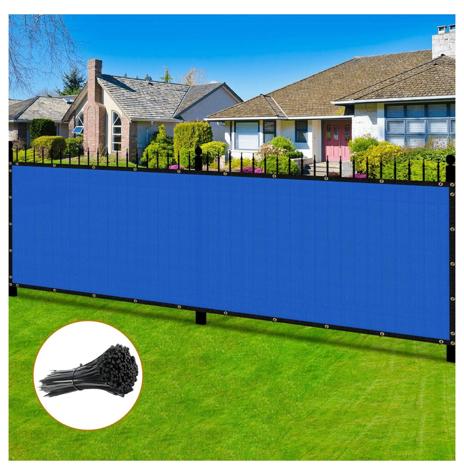 Fence Privacy Screen Outdoor 5' x 20' Blue Heavy Duty Mesh Shade Net ...