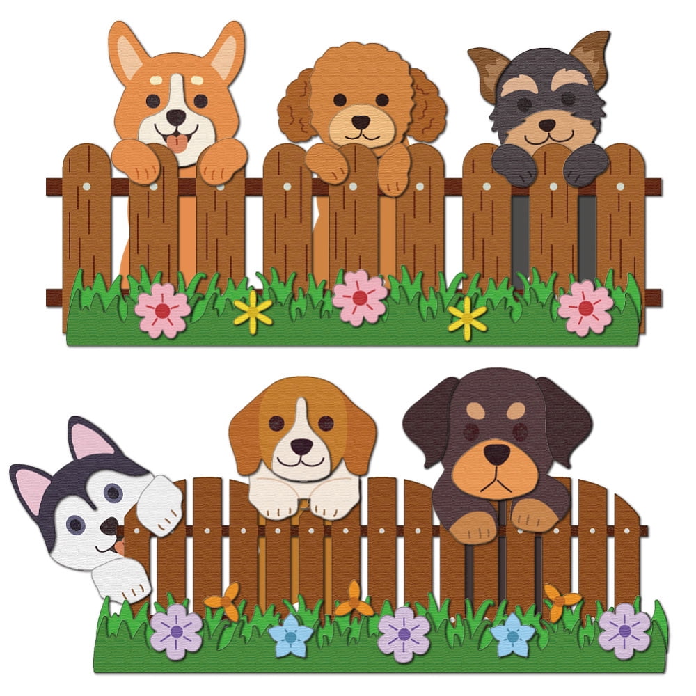 Fence Puppy Cutting Dies Cute Dogs Die Cut Carbon Steel Die Cuts ...