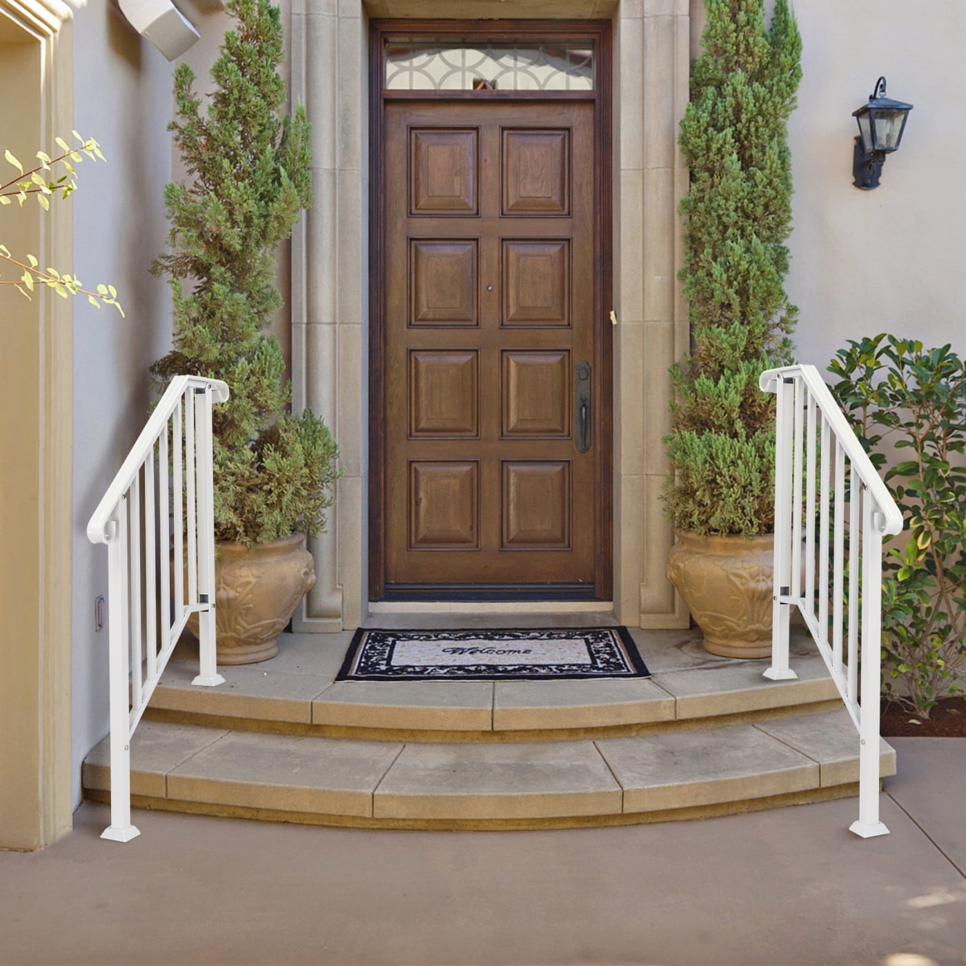 Fence & Rail Hand Rails for Outdoor Steps, 2 Step Handrail, Iron Indoor ...