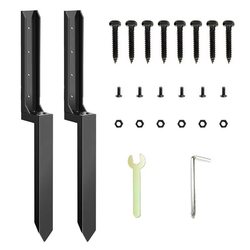 Fence Repair Kit 2X Thickened Metal Fence Support Stakes Solid Ground ...