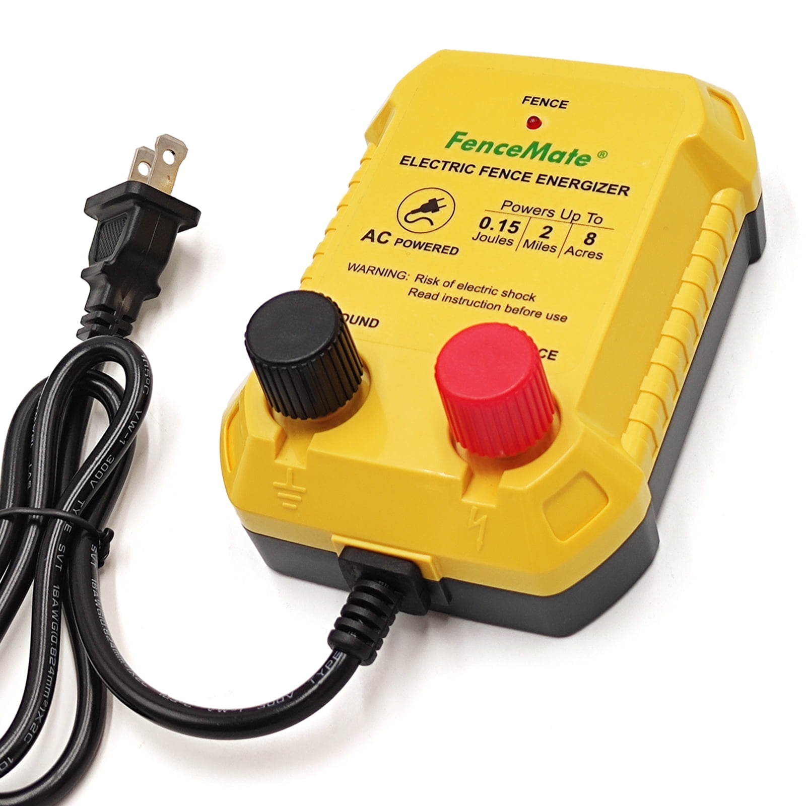 FenceMate Electric Fence Charger, AC Powered, 2-Mile Range, 0.15 Joules ...