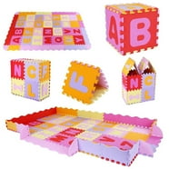 Tadpoles Soft EVA Foam ABC Playmat Set, 36 Piece, Blue/Grey, 74x74 (36 ...