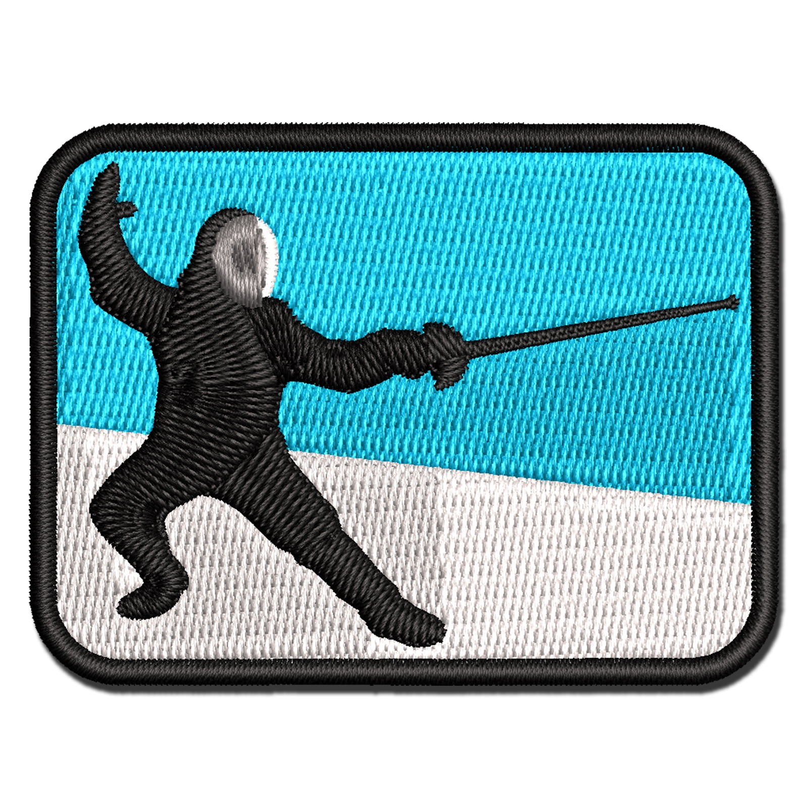 Fencer Holding Fencing Swords Applique Multi-Color Embroidered Hook ...