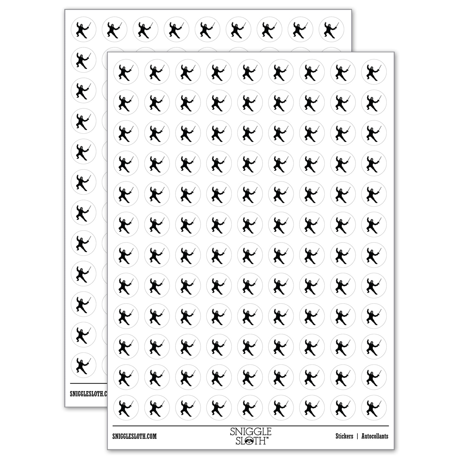 Fencer Holding Fencing Swords 200+ Round Stickers - White - Gloss ...
