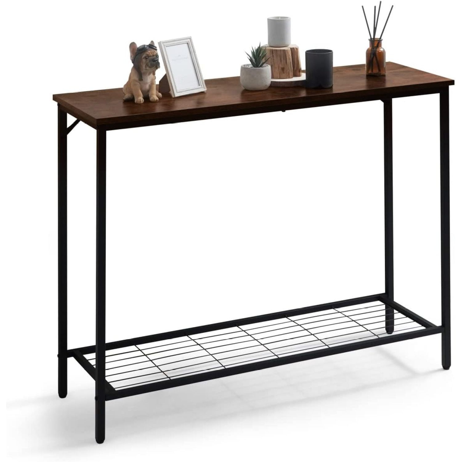 Fencer Wire 2-Tier Sofa Table w/Storage Shelf for Living Room, Console ...