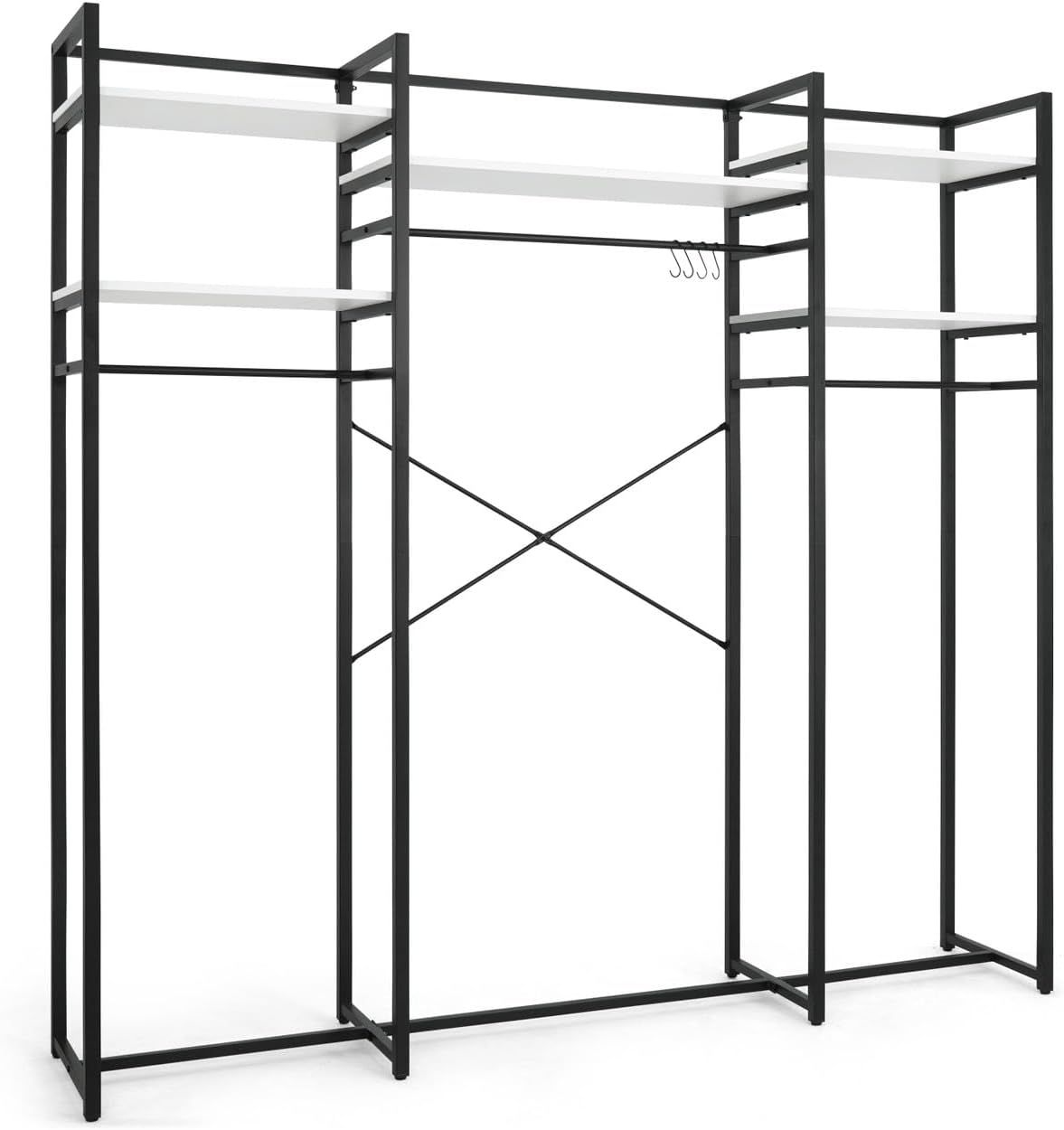 Fencer Wire Heavy Duty 913lbs Freestanding Closet Organizer w/Hanging ...