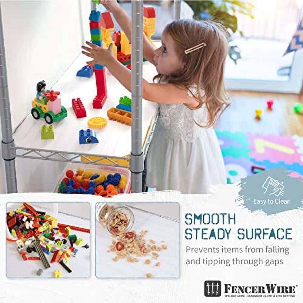 Fencer Wire NSF Adjustable Height Wire Shelving w/Liner, Basement ...