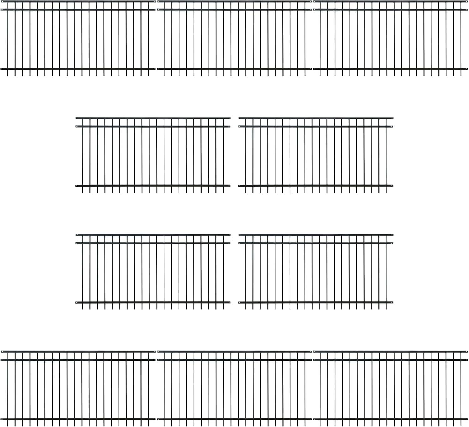 Fencer Wire Pack of 10 Heavy Duty Flat Top Fence Barrier Panel, 4FT ...