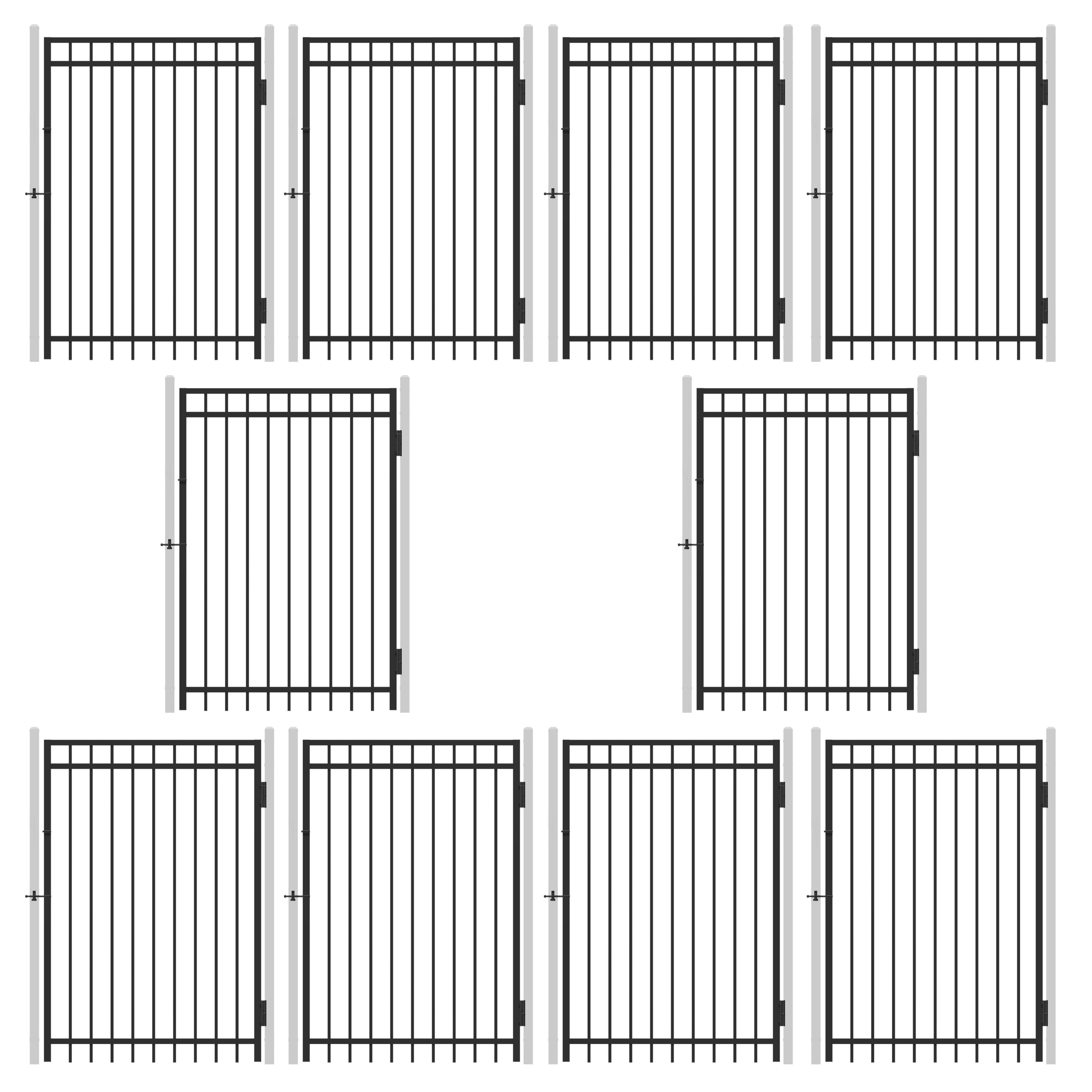 Fencer Wire Pack of 10 Heavy Duty Flat Top Fence Gate, 6FT Height x 4FT ...