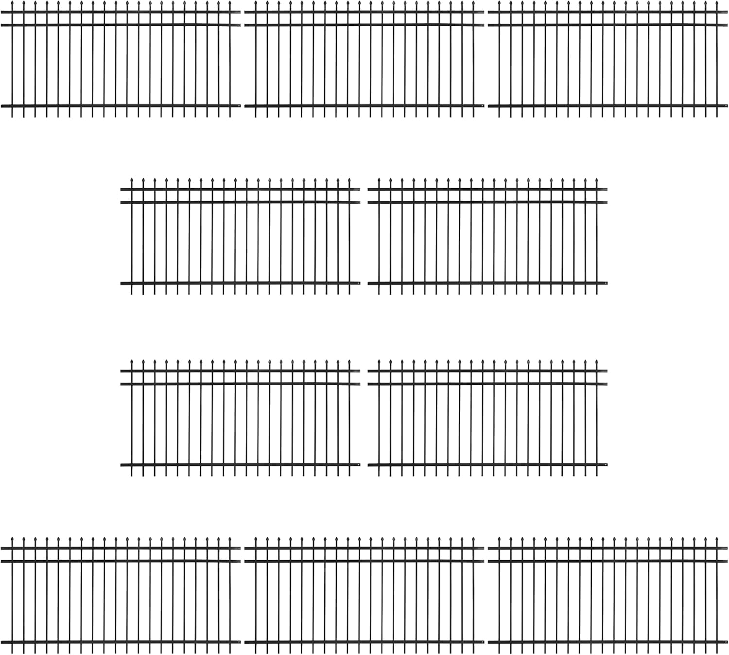 Fencer Wire Pack of 10 Heavy Duty Pinnacle Fence Barrier Panel, 4FT ...