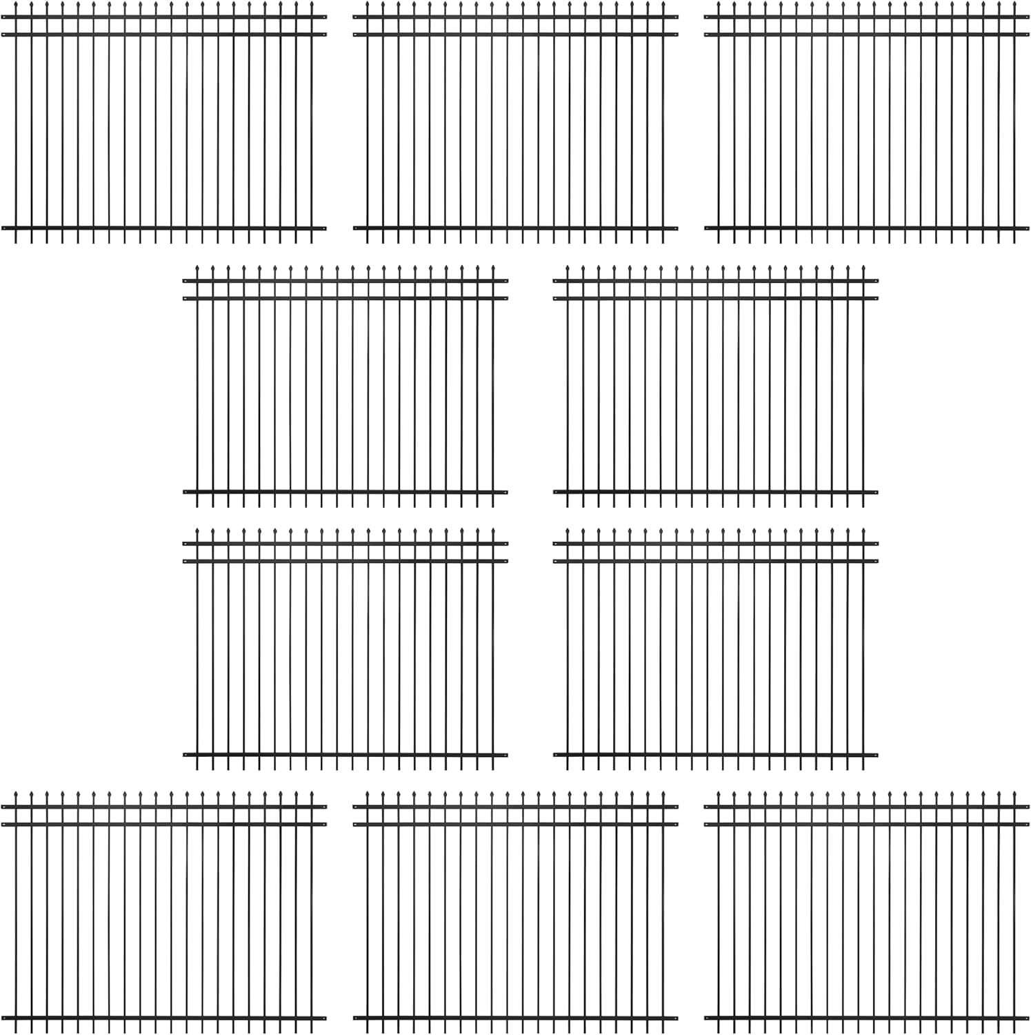 Fencer Wire Pack of 10 Heavy Duty Pinnacle Fence Barrier Panel, 6FT ...