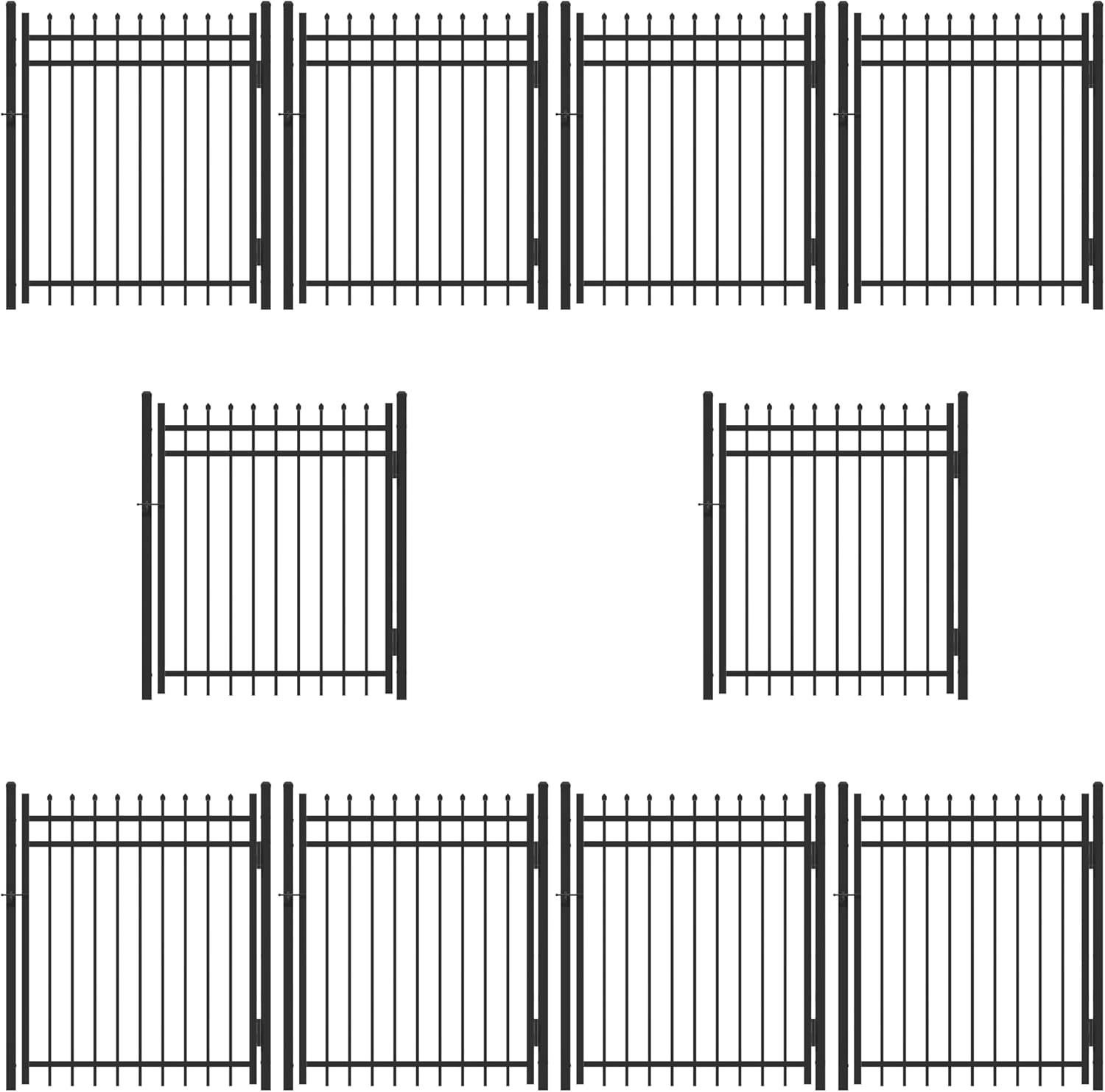 Fencer Wire Pack of 10 Heavy Duty Pinnacle Fence Gate, 5FT Height x 4FT ...