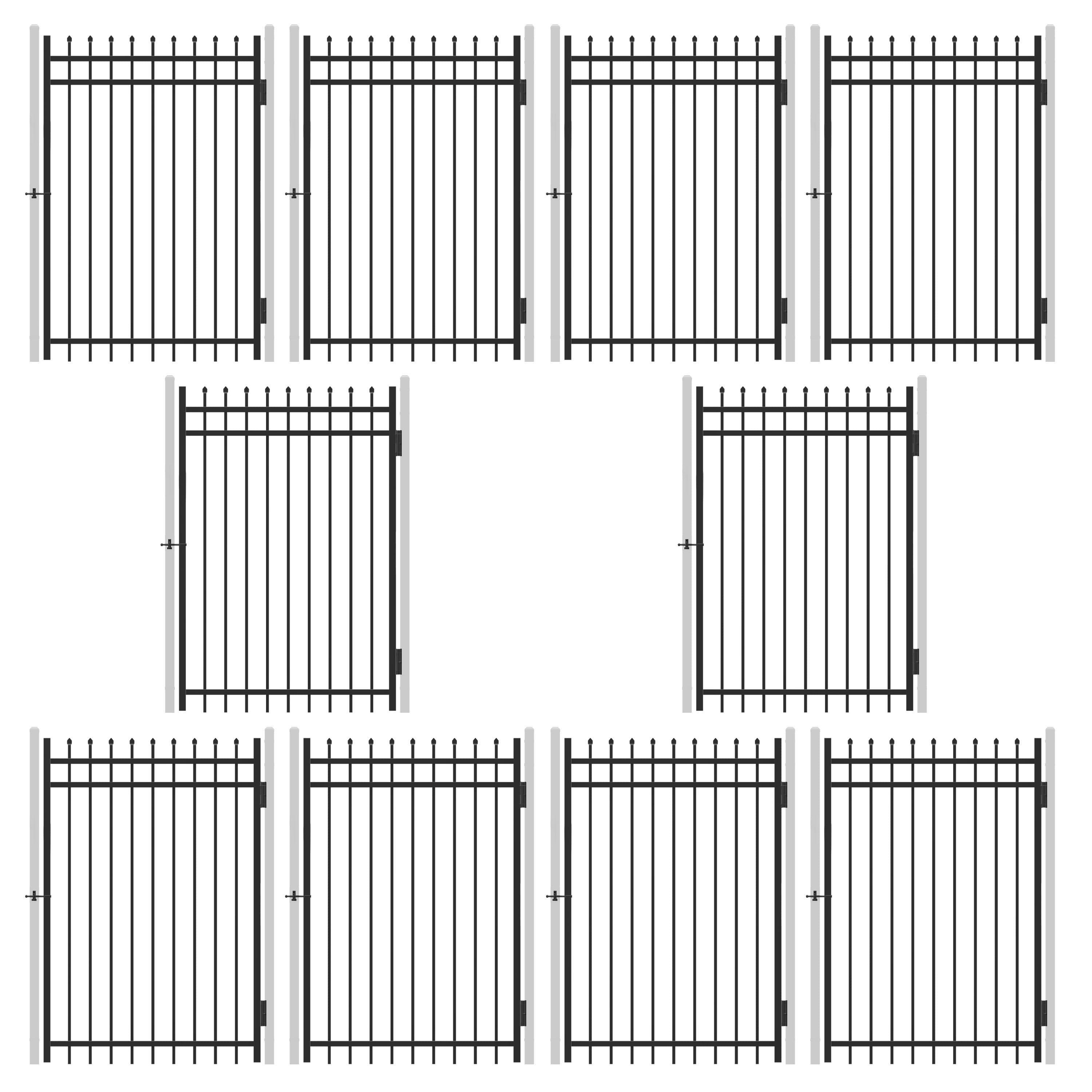 Fencer Wire Pack of 10 Heavy Duty Pinnacle Fence Gate, 6FT Height x 4FT ...