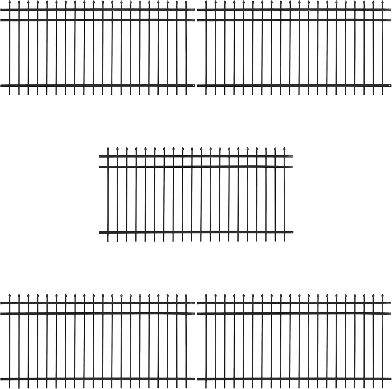 Fencer Wire Pack of 5 Heavy Duty Pinnacle Fence Barrier Panel, 4FT ...