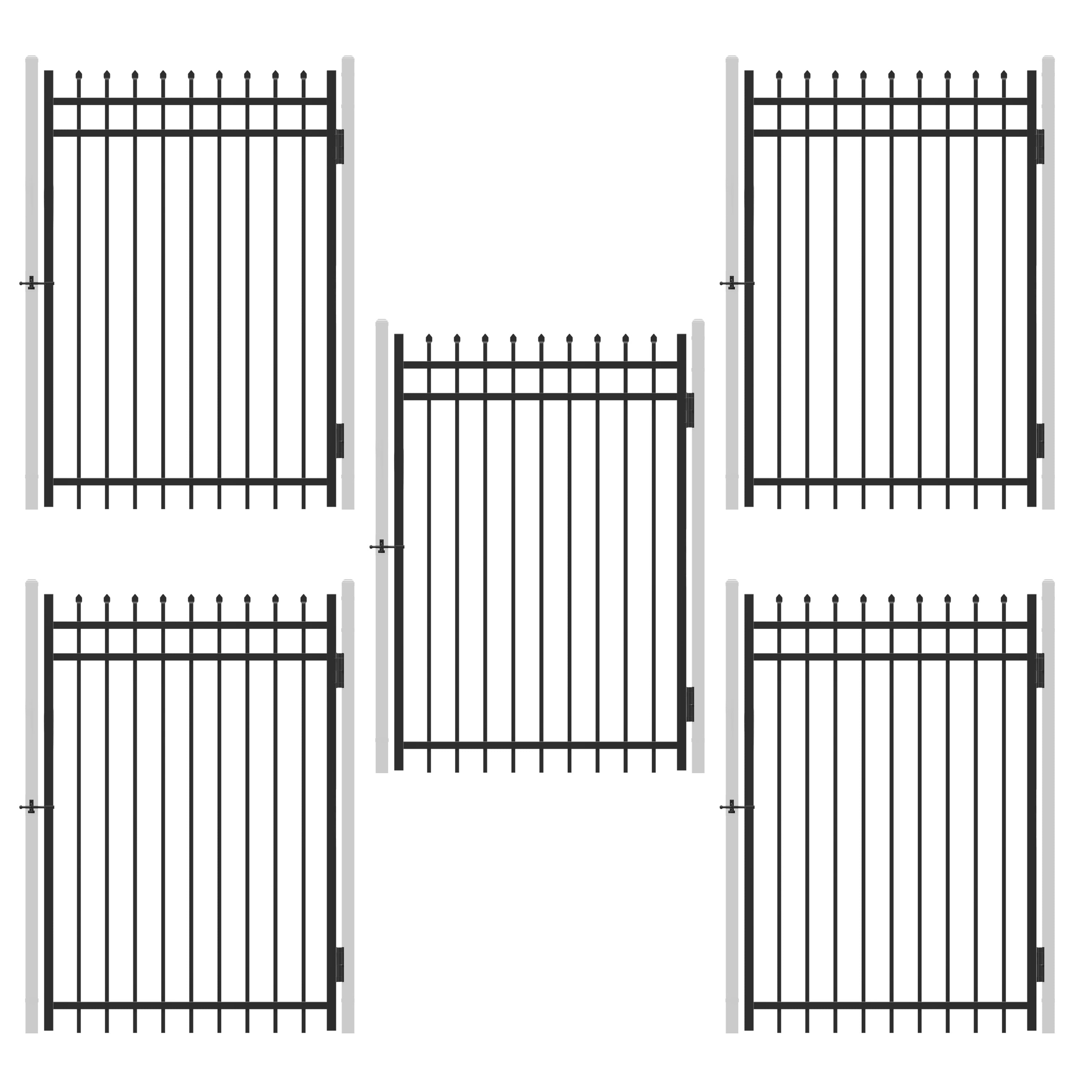 Fencer Wire Pack of 5 Heavy Duty Pinnacle Fence Gate, 6FT Height x 4FT ...