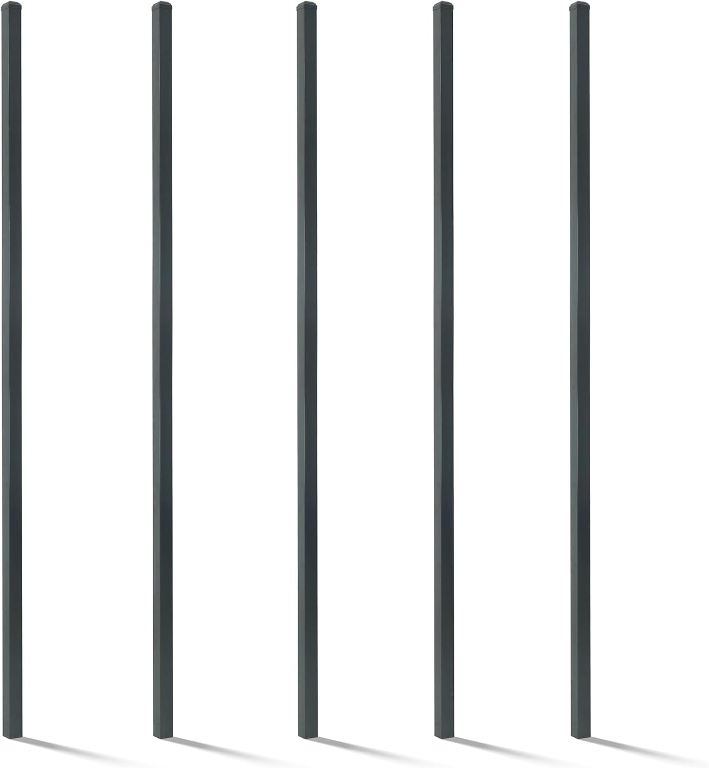 Fencer Wire Pack of 5 Heavy Duty 8FT Outdoor Steel Fencing Border Post ...