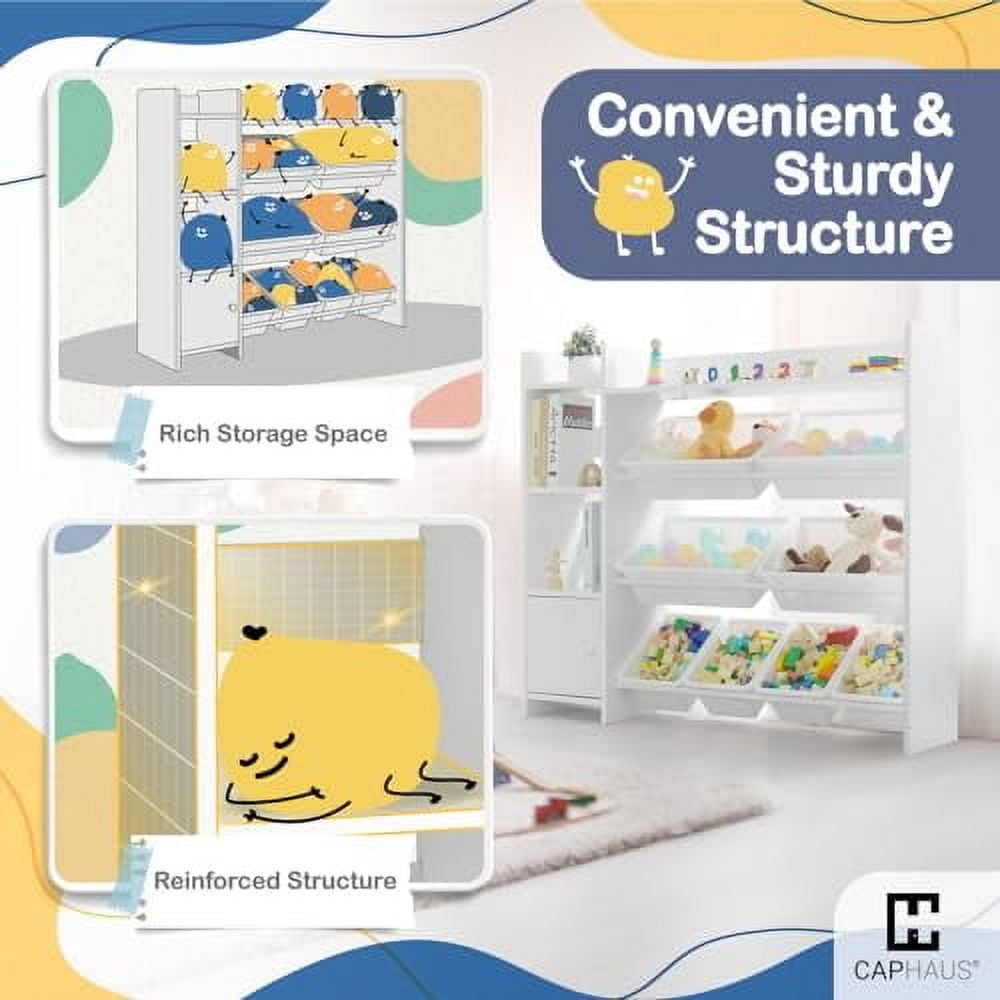 Fencer Wire Toy Organizer with 8 Plastic Bins, Perfect Storage Solution ...