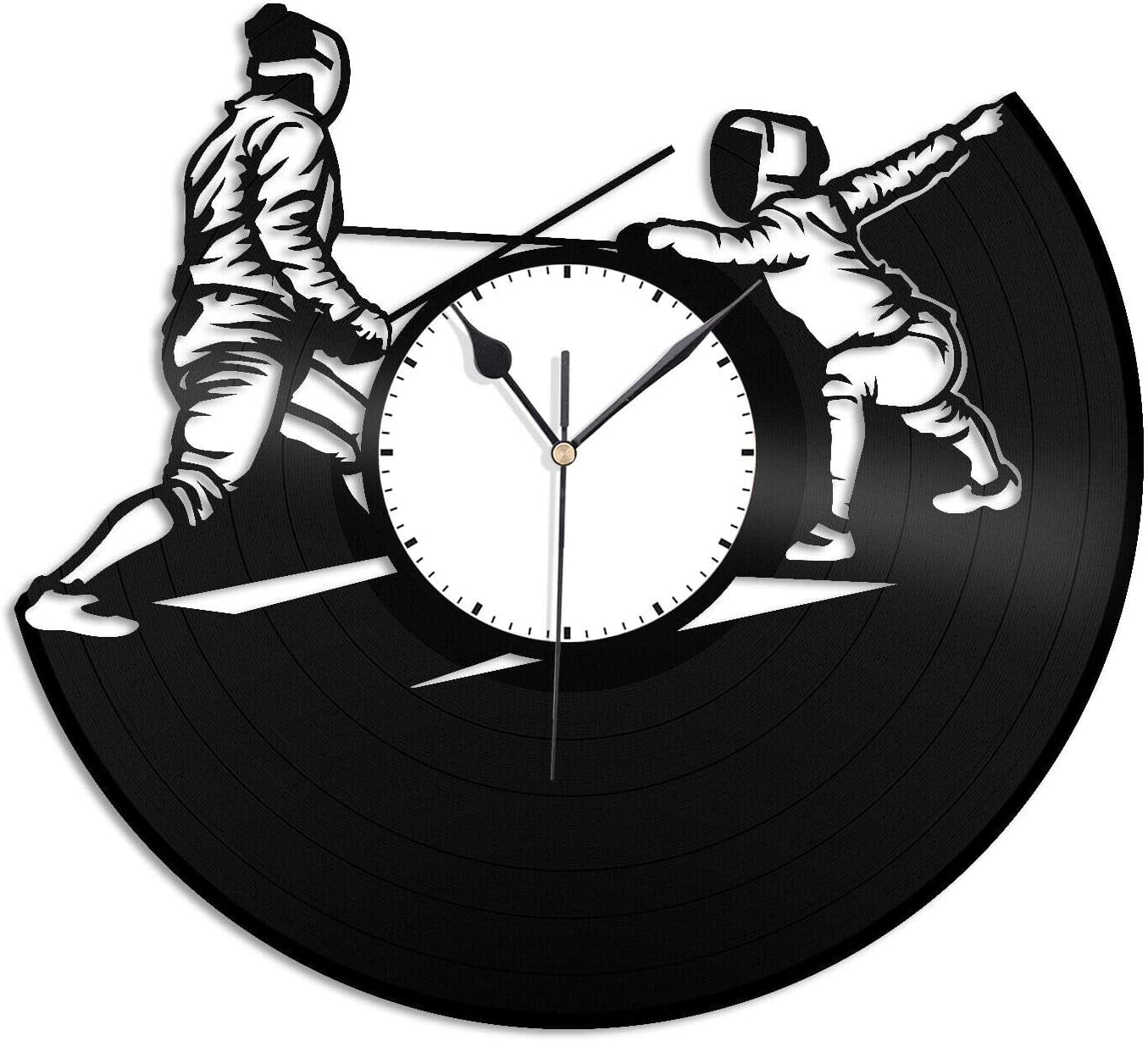Fencing 3D Wall Clock Vinyl Wall Clock,Vinyl Record Clock Wall Art ...