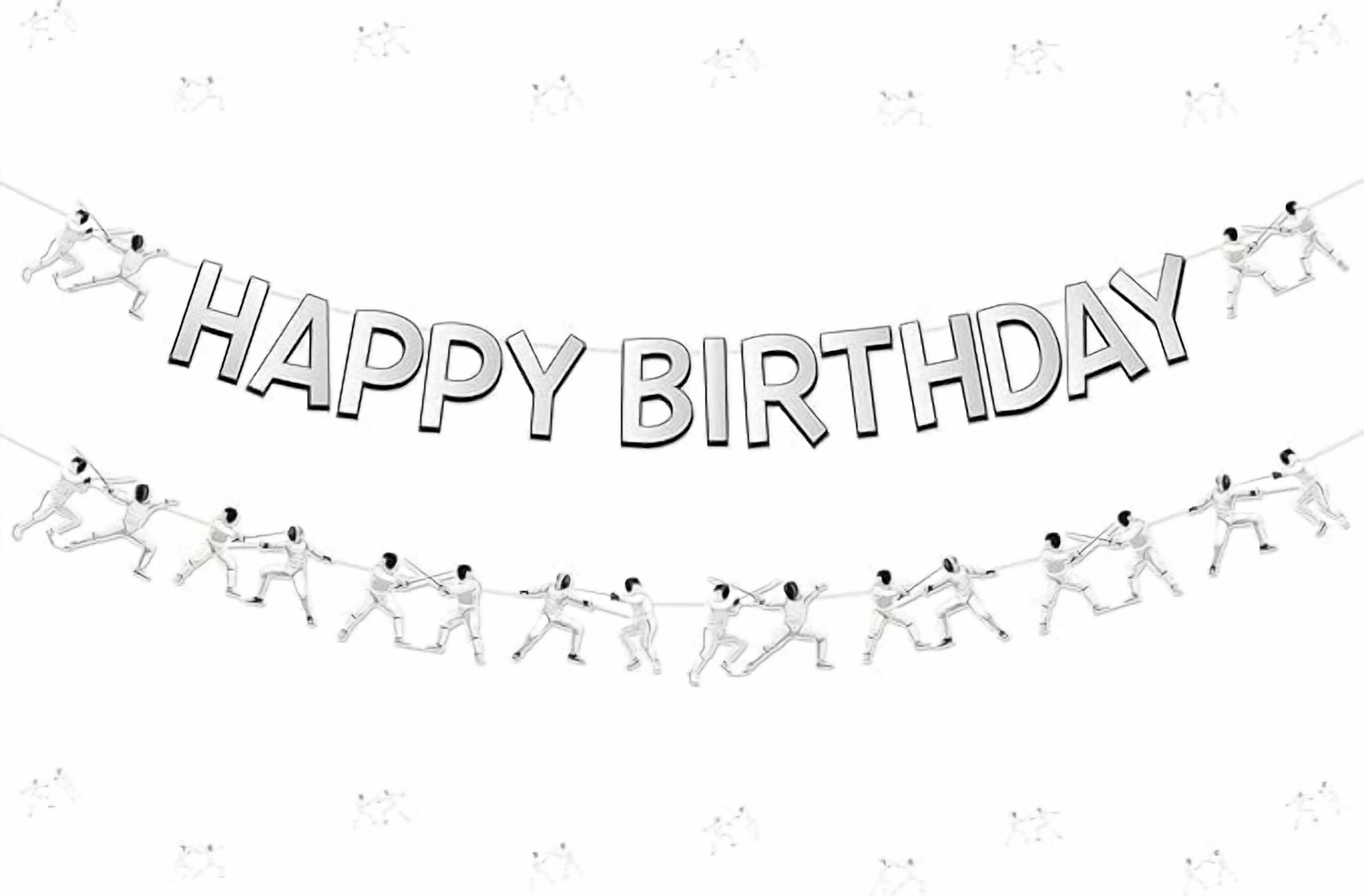 Fencing Birthday Party Decorations Pre-Strung Fencing Happy Birthday ...