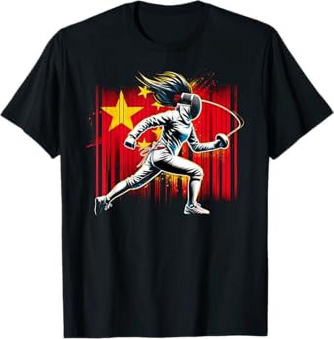 Fencing Chinese Girls Flag Fencer China T-Shirt - Walmart.com