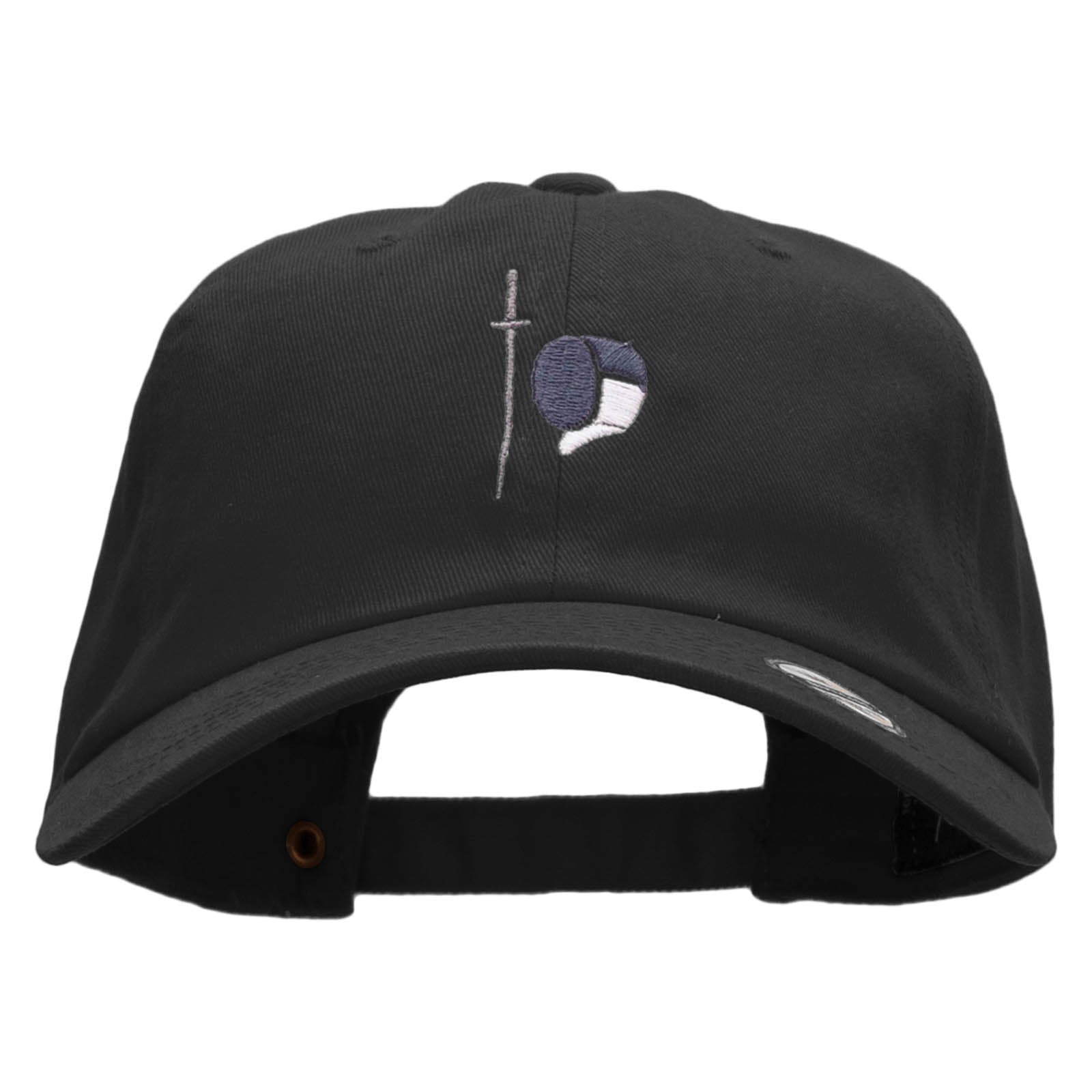 Fencing Emblem Embroidered Washed Cap - Black OSFM - Walmart.com