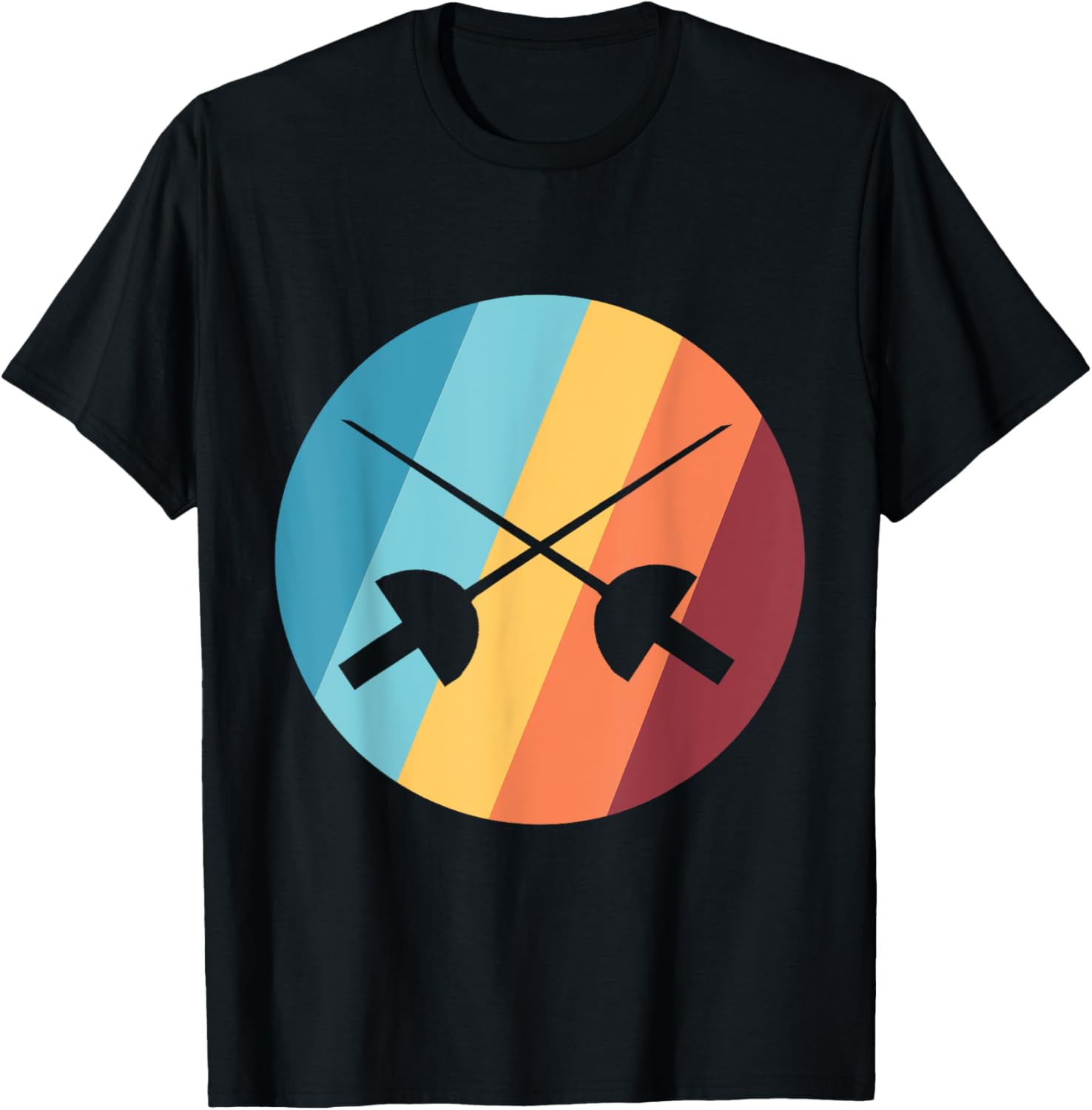 Fencing Vintage Saber Epee Retro Fencing T-Shirt mens t shirt，black ...