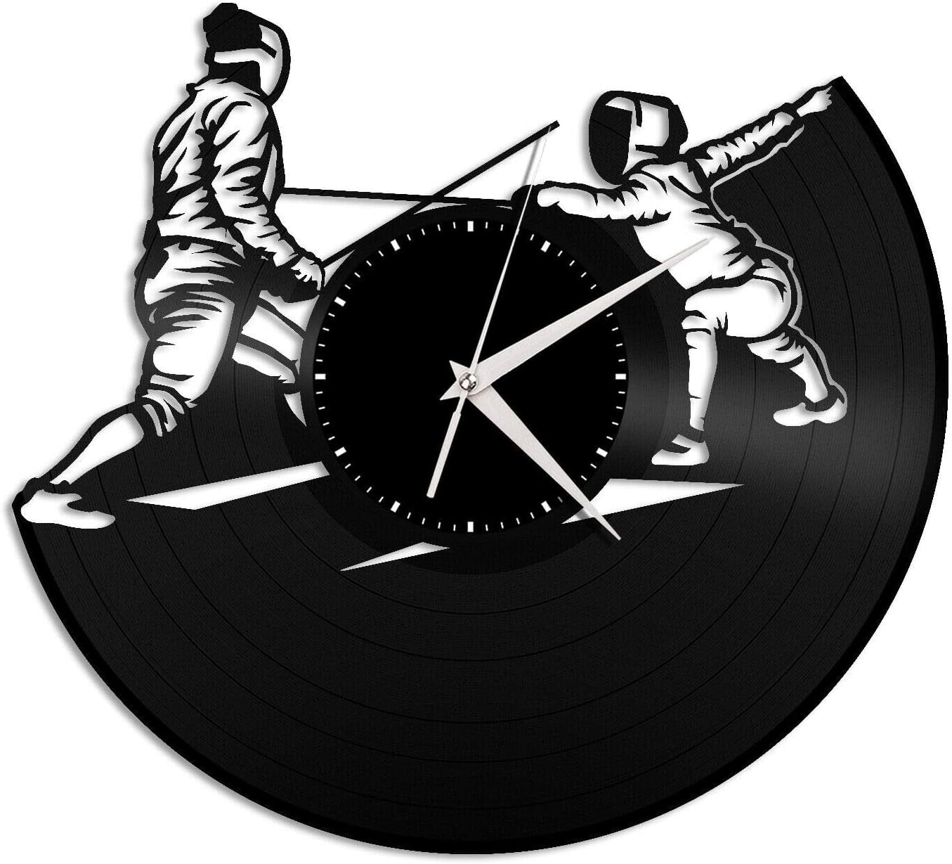 Fencing Vinyl Wall Clock,Vinyl Record Clock Wall Art Unique Room ...
