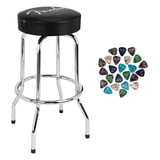 Fender 30 Inch Spaghetti Logo Pick Pouch Barstool Bundle with Austin ...
