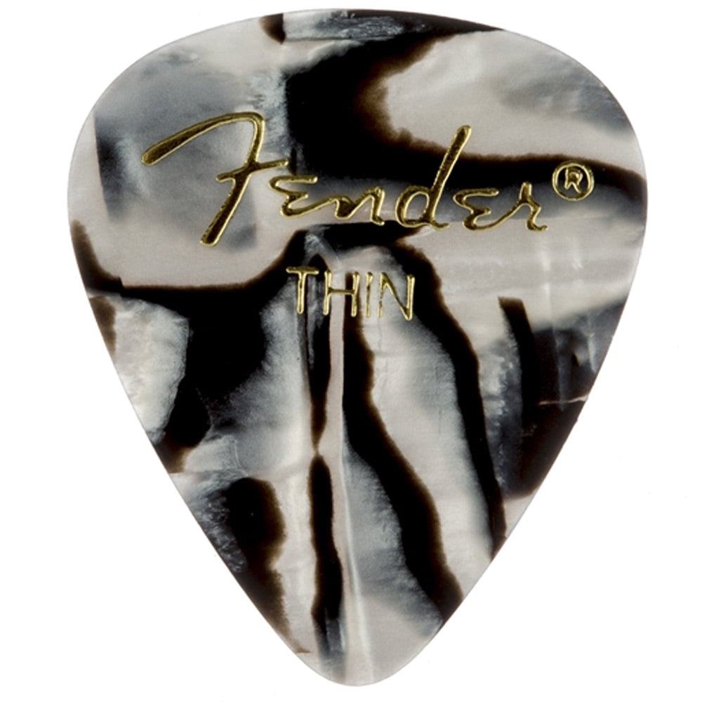 Fender 351 Thin 12 Pack Picks - Celluloid Zebra - Walmart.com