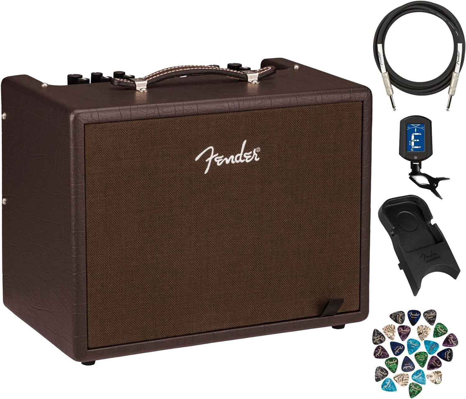 Fender Acoustic Junior 100W Combo Acoustic Guitar Amplifier Bundle with ...