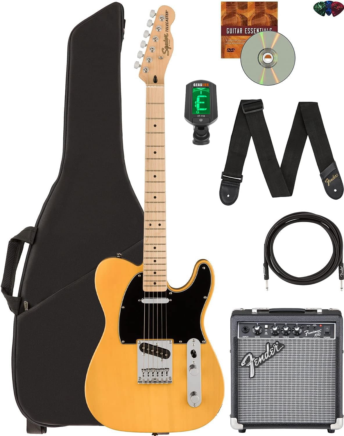 Fender Squier Affinity Telecaster - Butterscotch Blonde w/ Frontman 10G ...