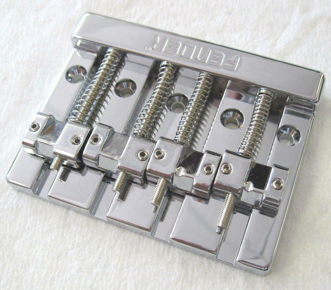 Fender® Badass Style 4-String Chrome Bass Bridge Assembly~Mount Screws ...