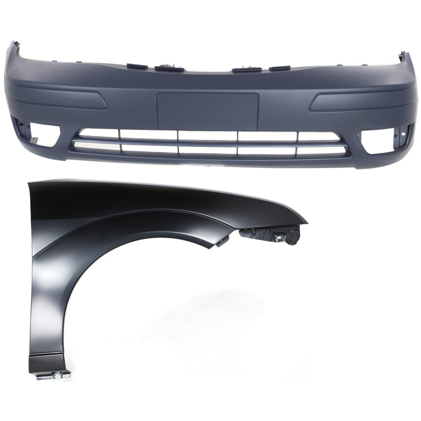 Fender Bumper Cover Kit for 2005-2007 Ford for Focus (Fog Light Cut-out ...