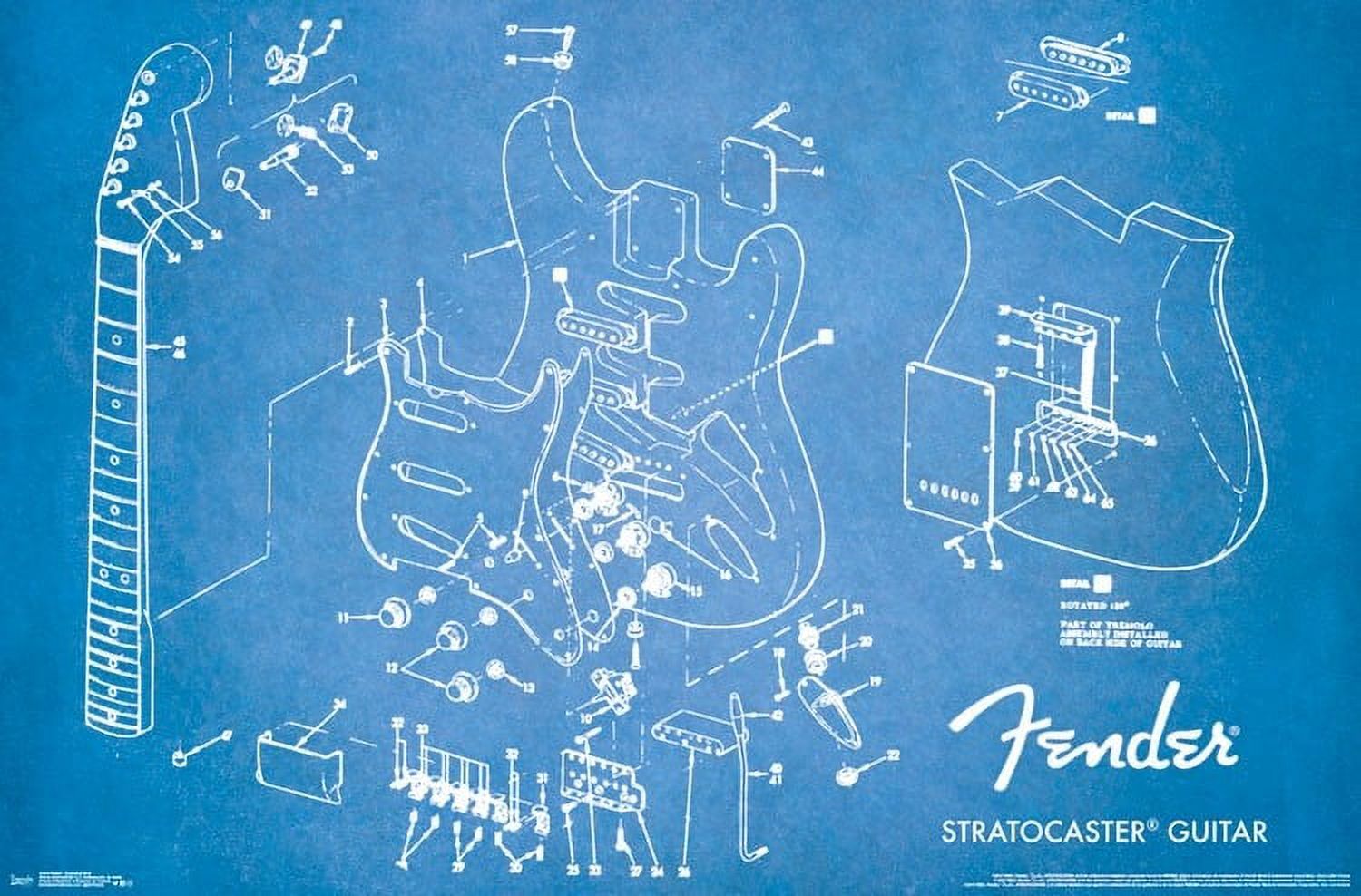 Fender - Exploded Strat Laminated Poster Print (34 x 22) - Walmart.com