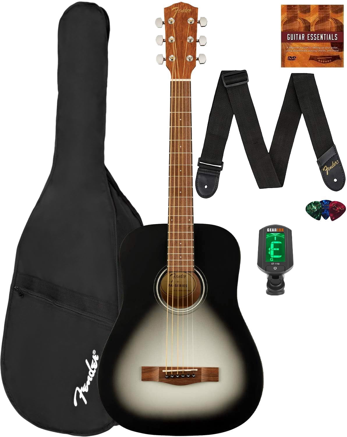 Fender FA-15 3/4-Scale Kids Steel String Acoustic Guitar - Moonlight ...