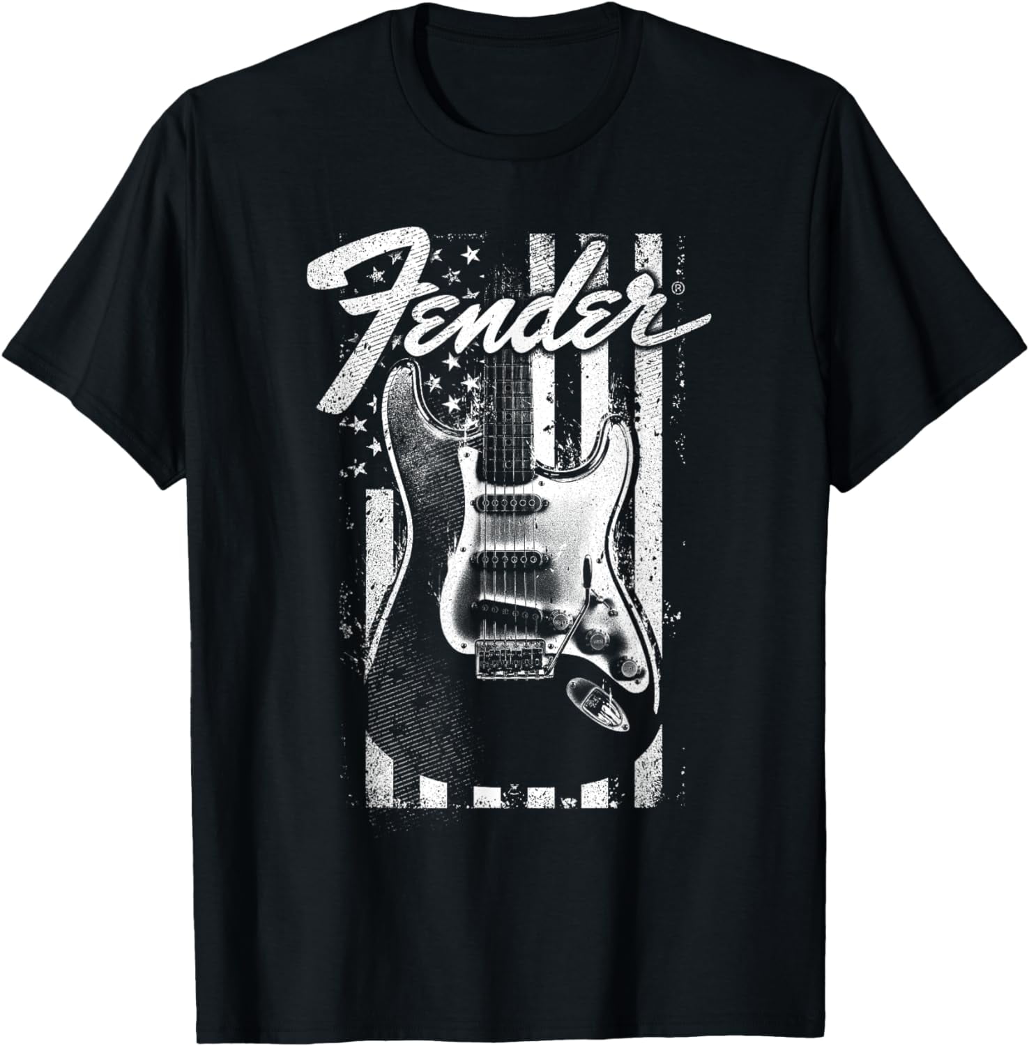 Fender Guitar American Flag Backdrop T-Shirt - Walmart.com